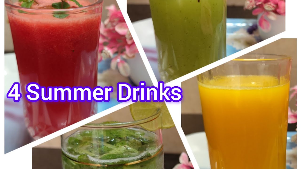 4 easy Summer Drinks recipe | How to make refreshing drink | - YouTube