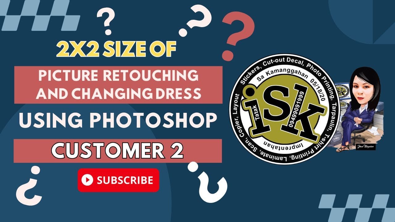 2x2 size of picture retouching and changing background using photoshop ...