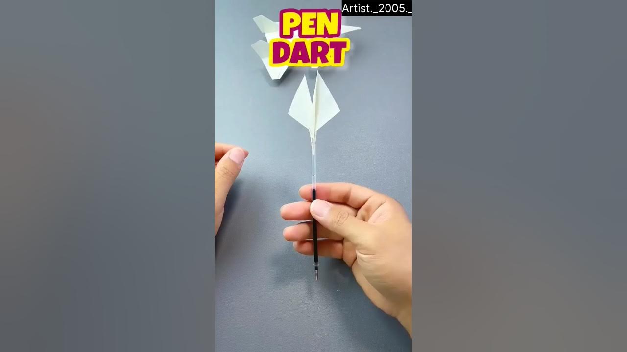 Pen dart 🎯🎯#shorts #diy #origami #papercraft #dart #speed #darts #hack ...