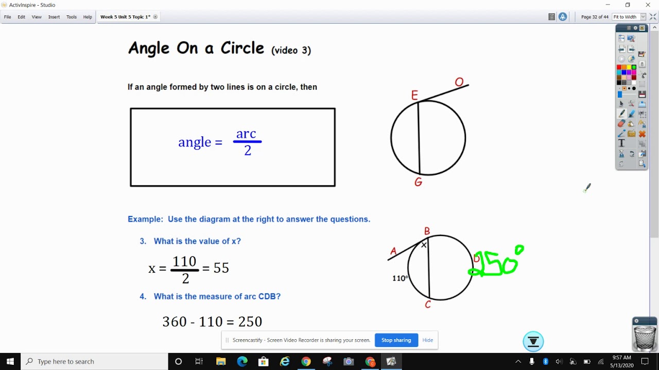 Angle On a Circle - YouTube