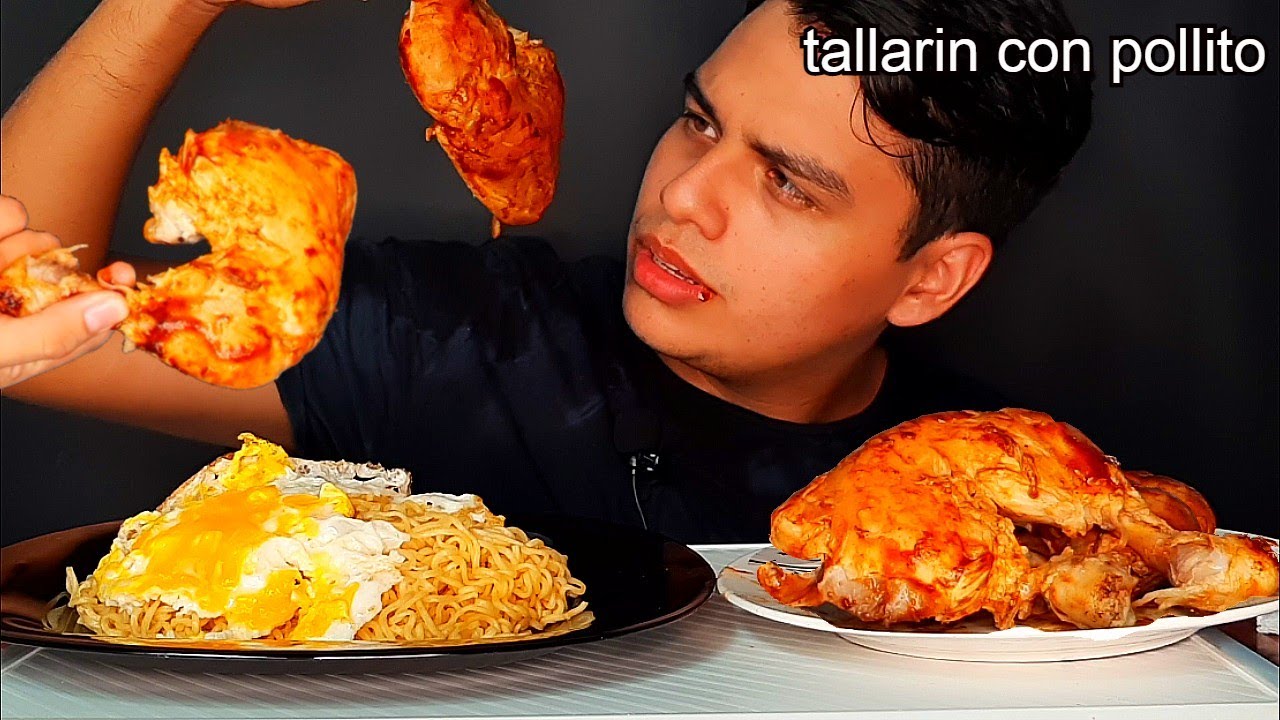 FIDEO Y POLLO EN SALSA PICANTE MUKBANG ASMR - Justin Steven ASMR - YouTube
