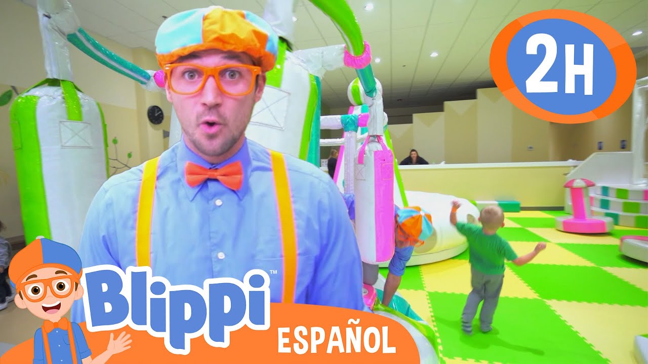 Blippi visita un patio de juegos cubierto - Giggle Jungle | Blippi ...