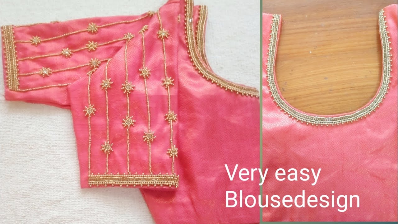 Hand embroidery easy blouse design/ blouse design /Ababeelhandworks123 ...