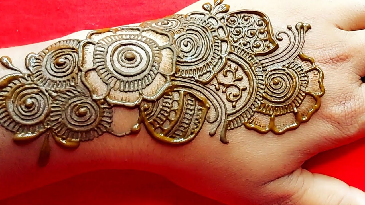 Unique Back Side Mehndi Design | Simple and Easy Back Side Mehndi ...