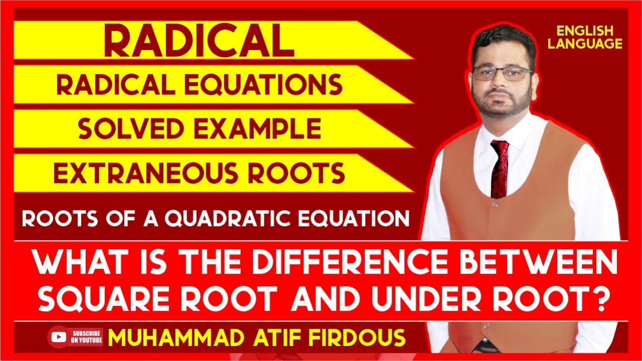 Radical / Radical Equations / Extraneous Roots 😷 - YouTube