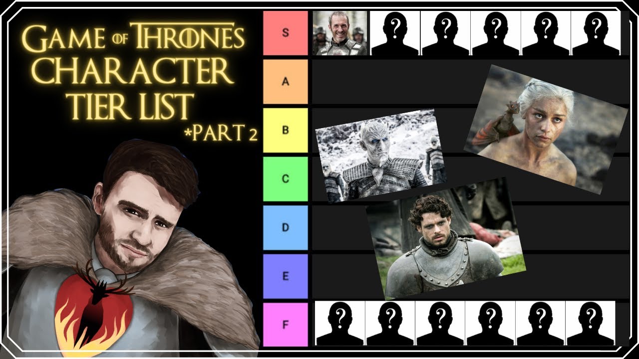 ALL Game of Thrones characters RANKED - Ultimate GoT Tier List #2 - YouTube