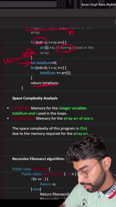 The space Complexity of an algorithm is the total space taken by the algorithm #coding # ...