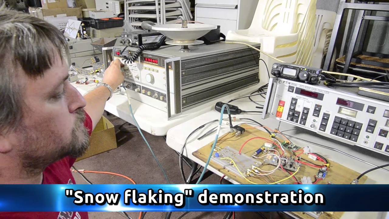 Snow flaking demonstration for microwave ham radio - YouTube