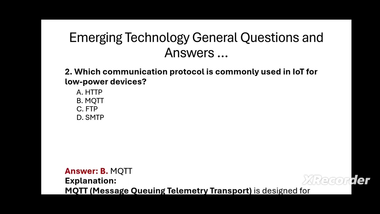 IoT Questions with Answers | Emerging Technology Chapter 4 | Final Exam ...