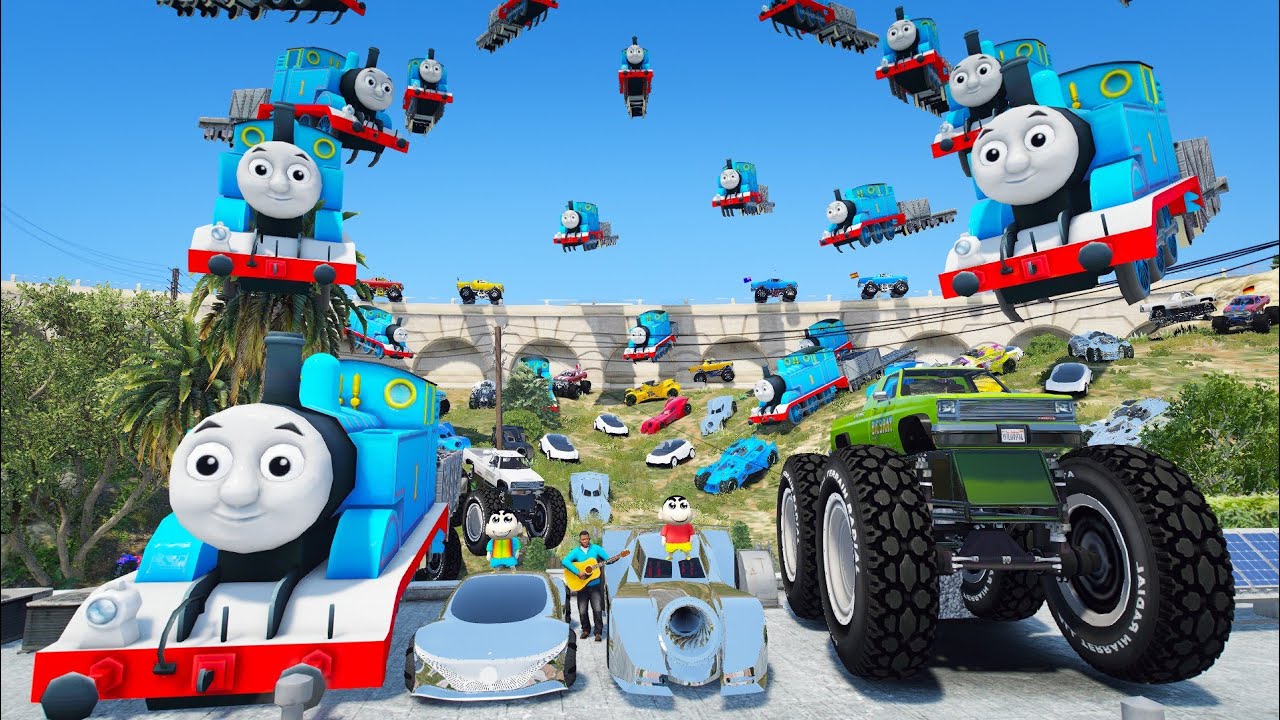 GTA 5: Shinchan & Franklin Fight whit Evil Thomas Train in (GTA 5 ...