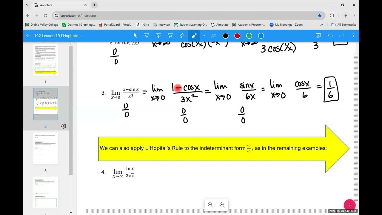 Lesson 19, part 1: L'Hopital's Rule - YouTube