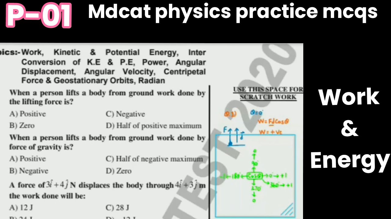 mdcat physics practice mcqs work and energy Kinetic energy and momentum ...