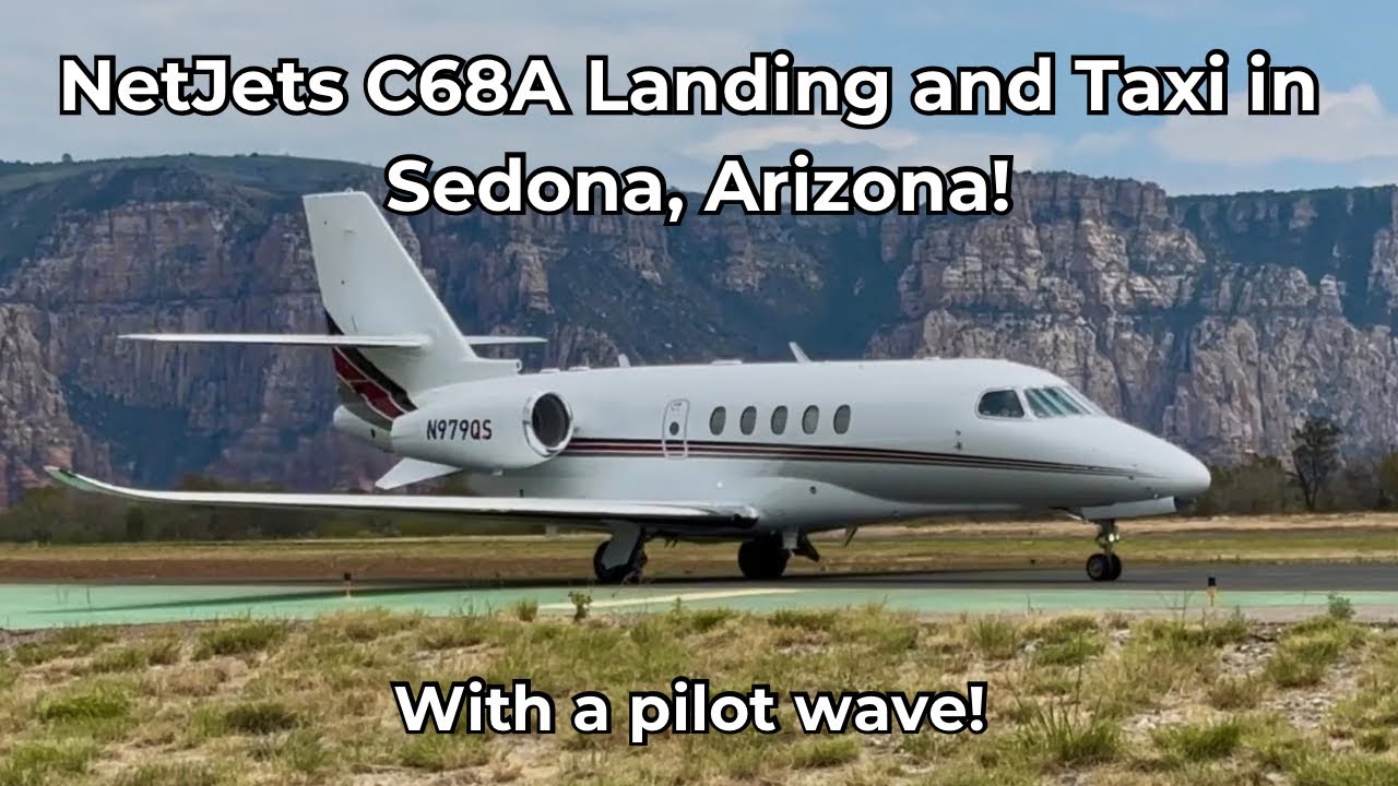NetJets Cessna Citation Latitude Landing and Taxi in Sedona, Arizona ...