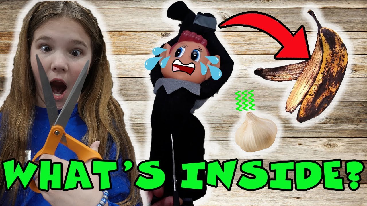 What's Inside The Huge Mean Elf On The Shelf Twins| Part 1 Cutting Open ...