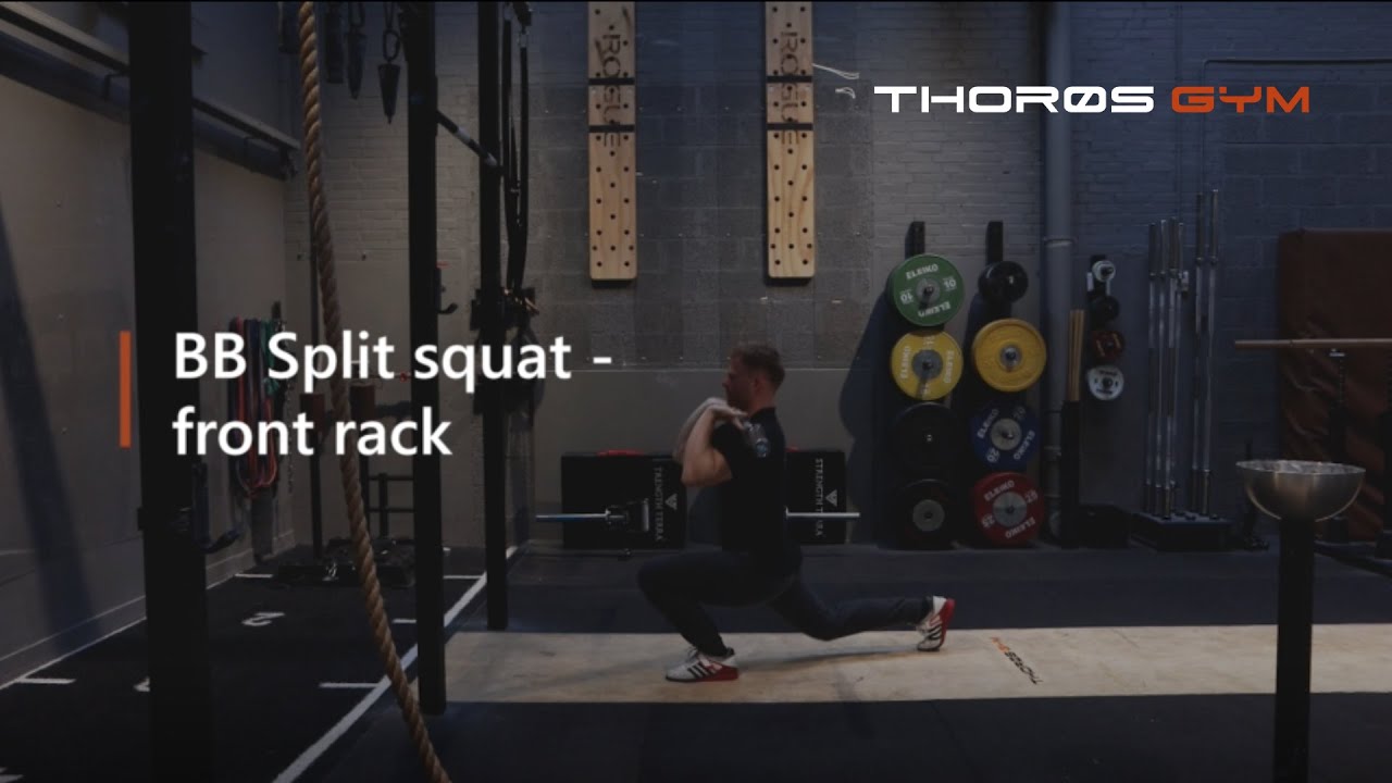 BB Split squat front rack - YouTube