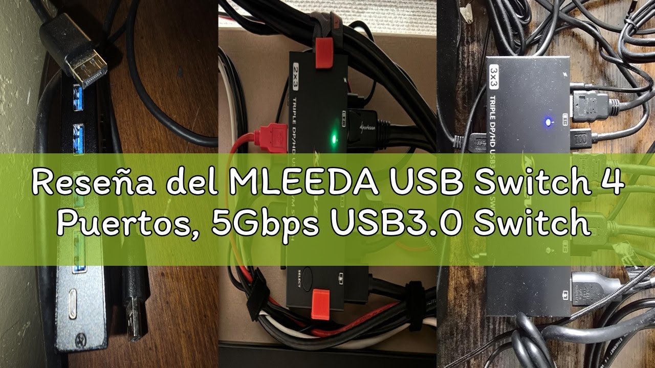 Reseña del MLEEDA USB Switch 4 Puertos, 5Gbps USB3.0 Switch 4 ...