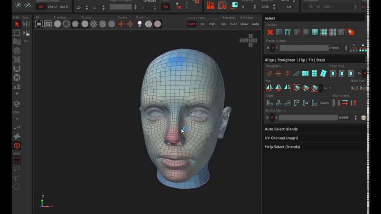 rizom uv head unwrap (speed) - YouTube