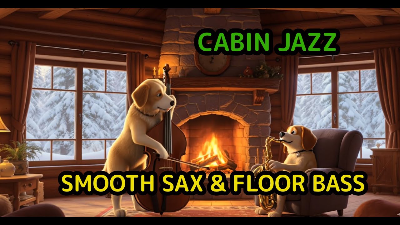 Cozy Cabin Jazz – Animated Dogs Playing Saxophone & Bass by the ...