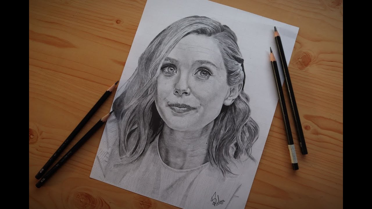 Elizabeth Olsen | Scarlet Witch 🔥| Time-lapse Sketch - YouTube