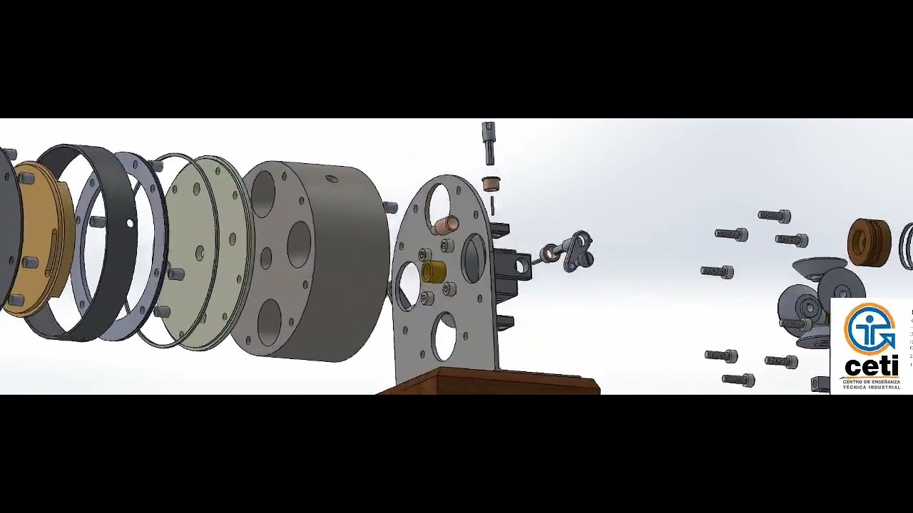 Horizontal Four-Cylinder Steam Engine with Rotating Valve Disc ...