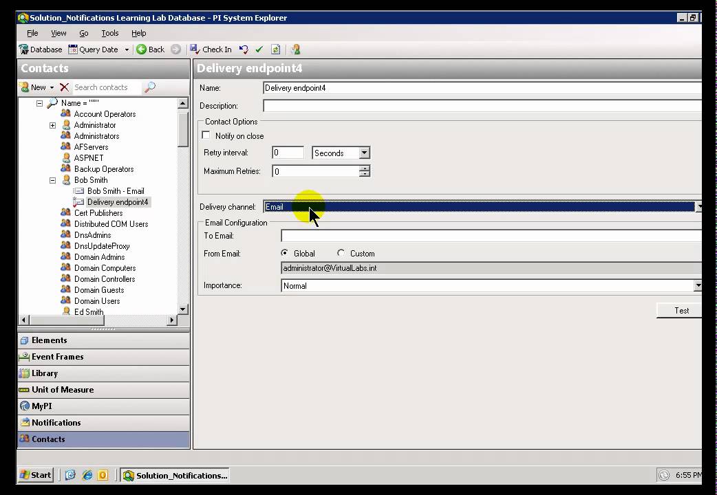 OSIsoft: Create/edit Notifications delivery endpoints global settings. v1.1 - YouTube
