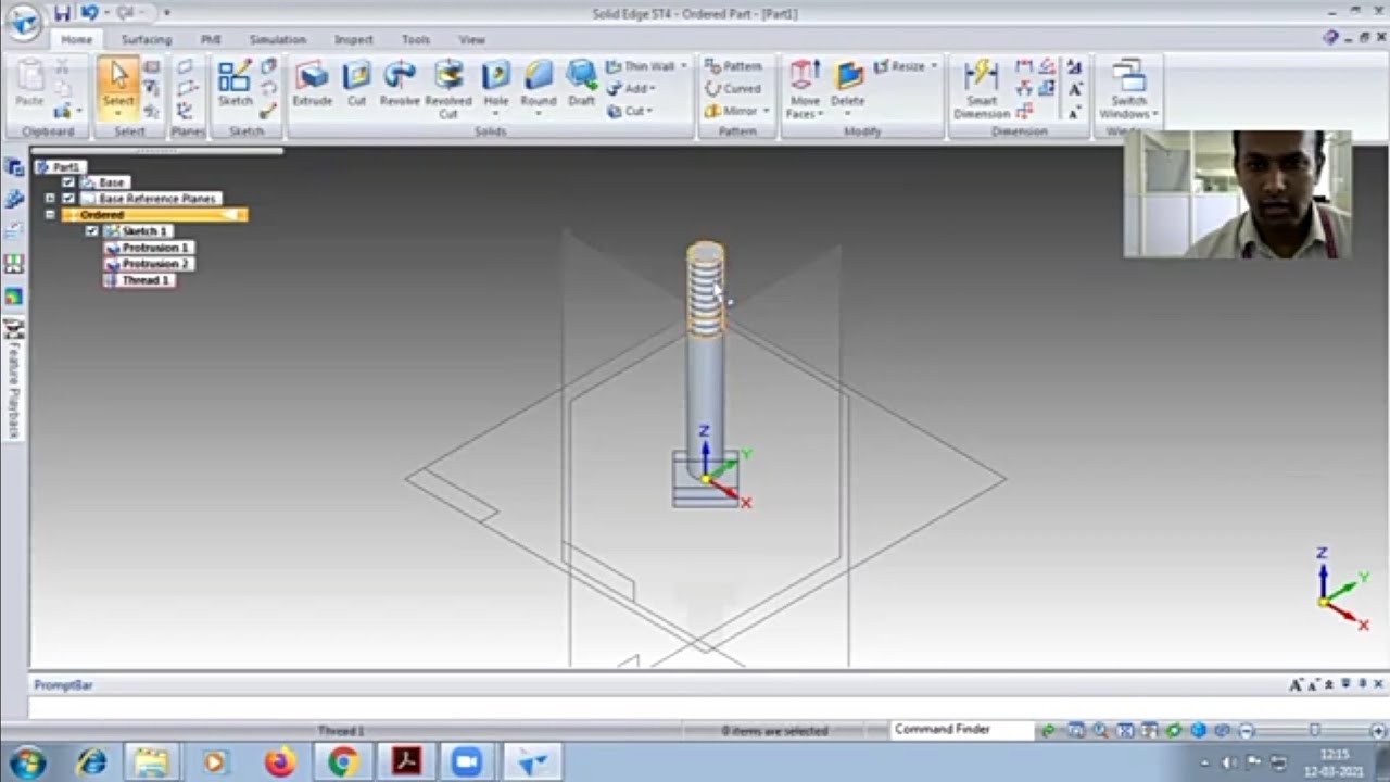 BOLT M10/PLUMBER BLOCK ASSEMBLY/SOLID EDGE - YouTube
