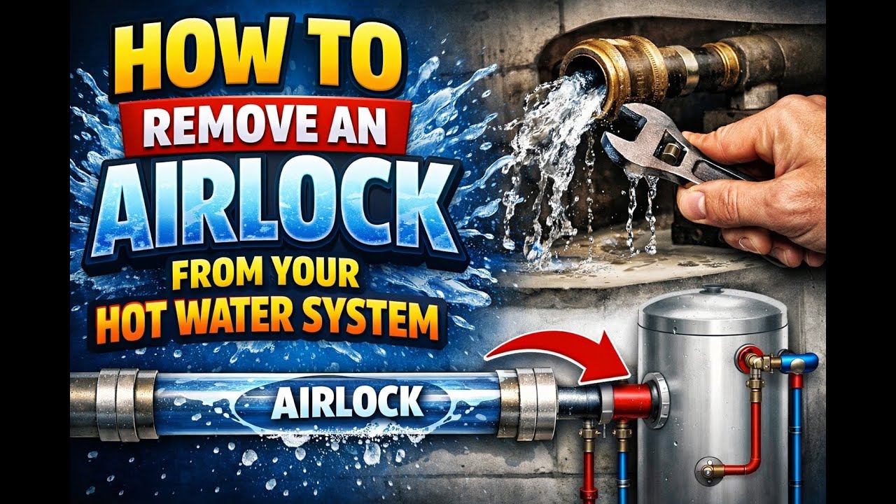 how to remove airlock from hot water pipes - YouTube