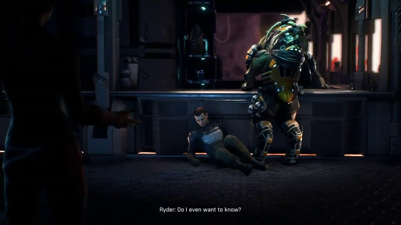 Mass Effect Andromeda (Sara Ryder) - Drack Bar Fight Scene (HD ...