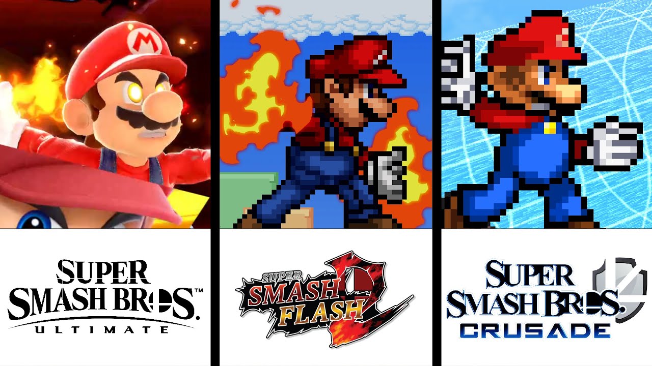Super Comparison | Mario Moveset | Smash Bros. Ultimate vs SSF2 vs SSBC ...