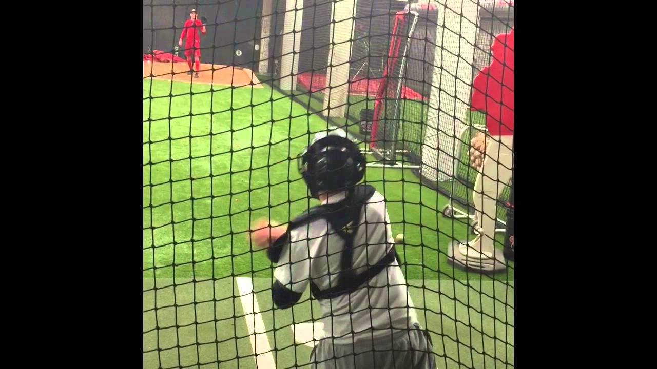 Matt Weiland catches pro pitching - YouTube
