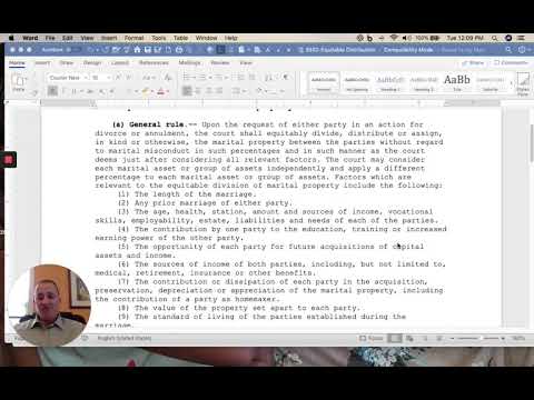 PA Divorce Law 101: Equitable Distribution - YouTube