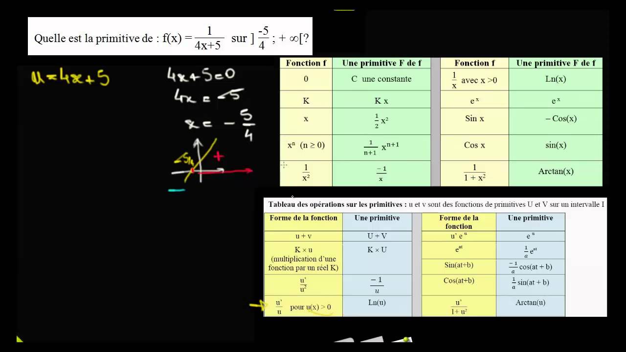 Ex Primitive De F x 1 4x 5 YouTube