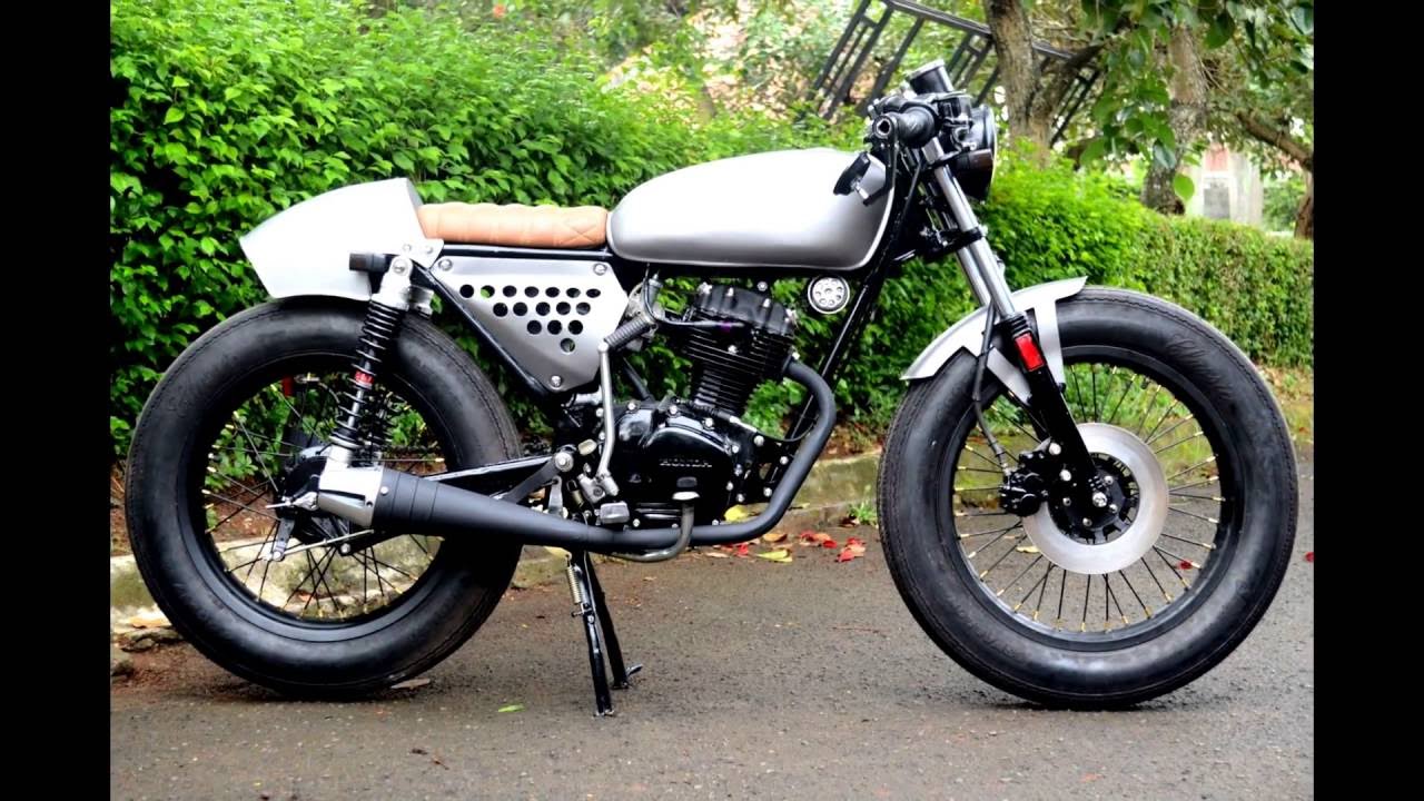 A simple grey-colored custom 'What Ever' café racer - YouTube