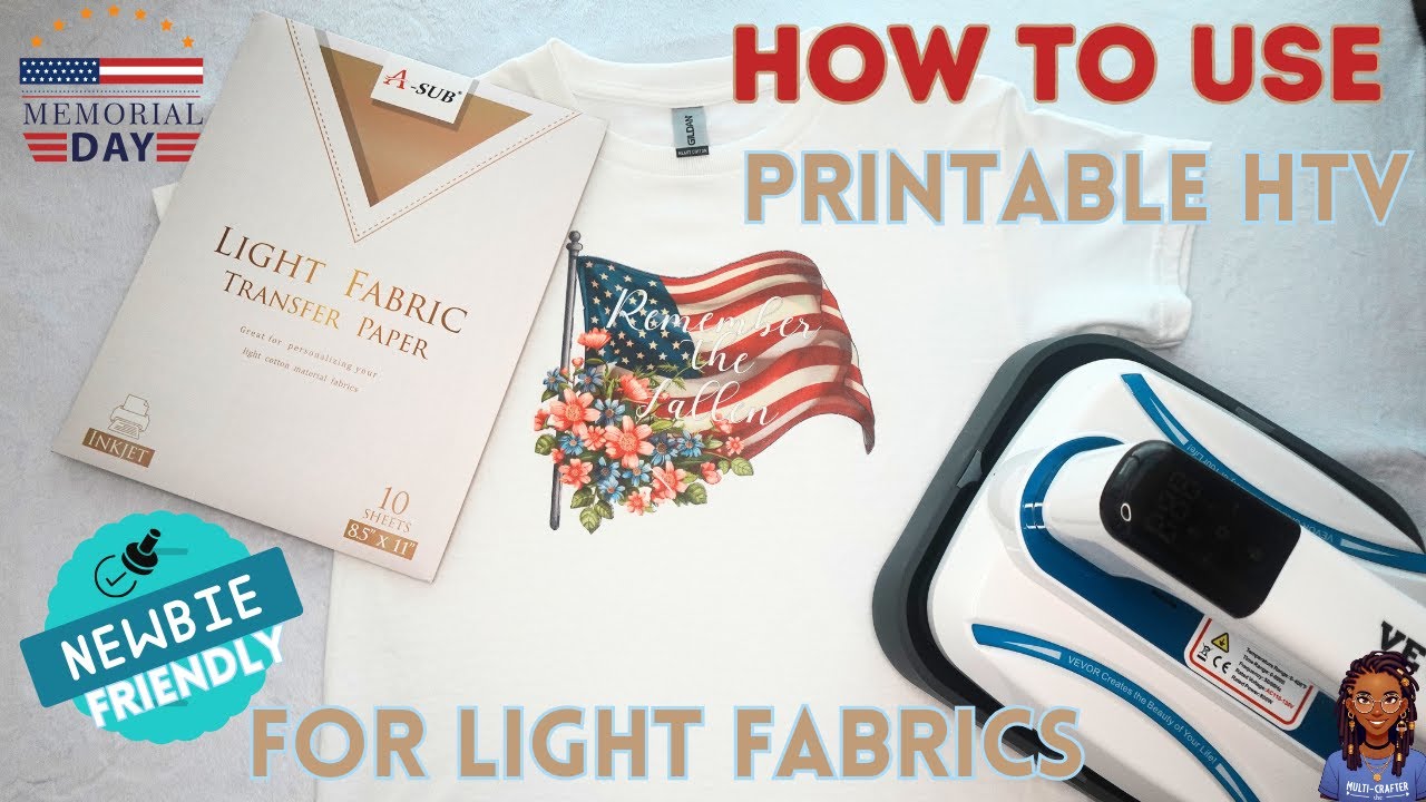How To Use Printable HTV for Light Fabrics | Inkjet Transfer Paper ...