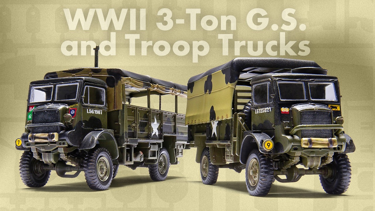 Airfix | WWII 3-Ton G.S. and Troop Trucks - YouTube