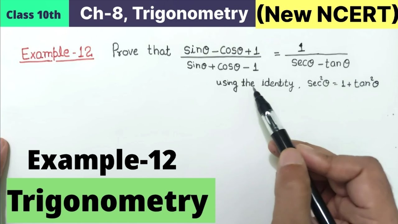 Class 10th Chapter 8 Trigonometry Example 12 New NCERT CBSE Pattern ...