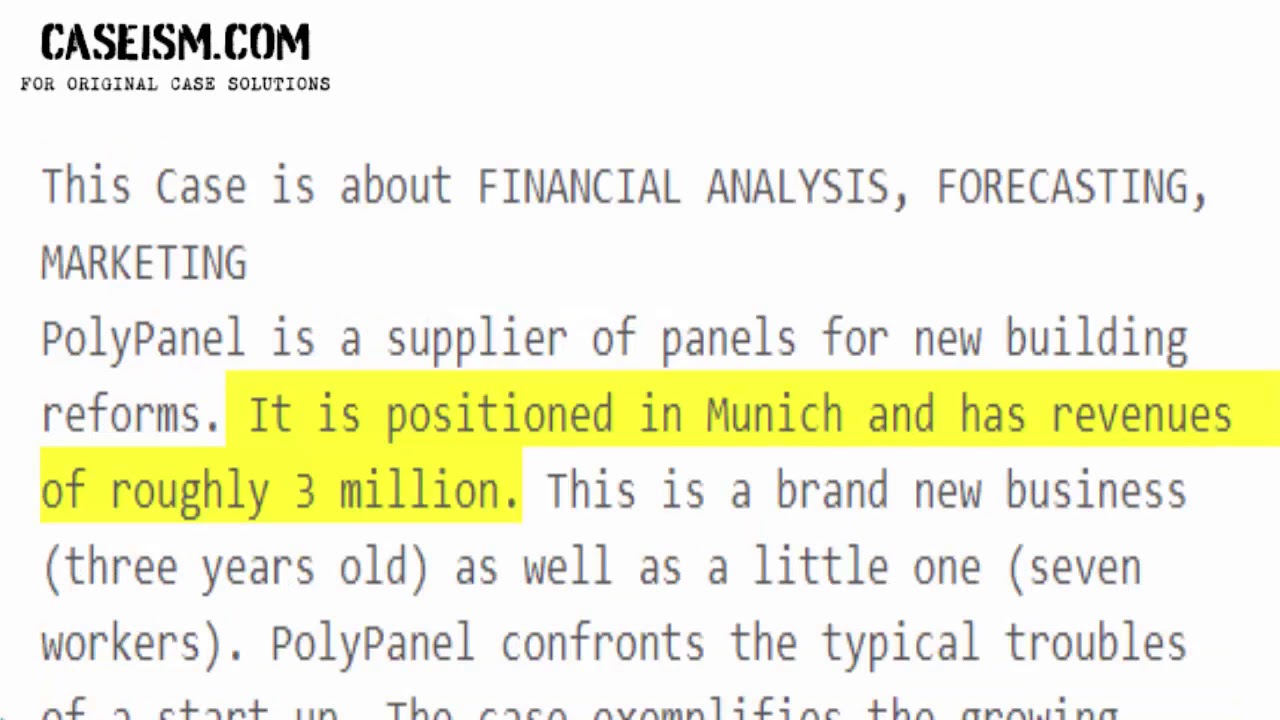 PolyPanel. Financing Growth Case Study Help - Caseism.com - YouTube