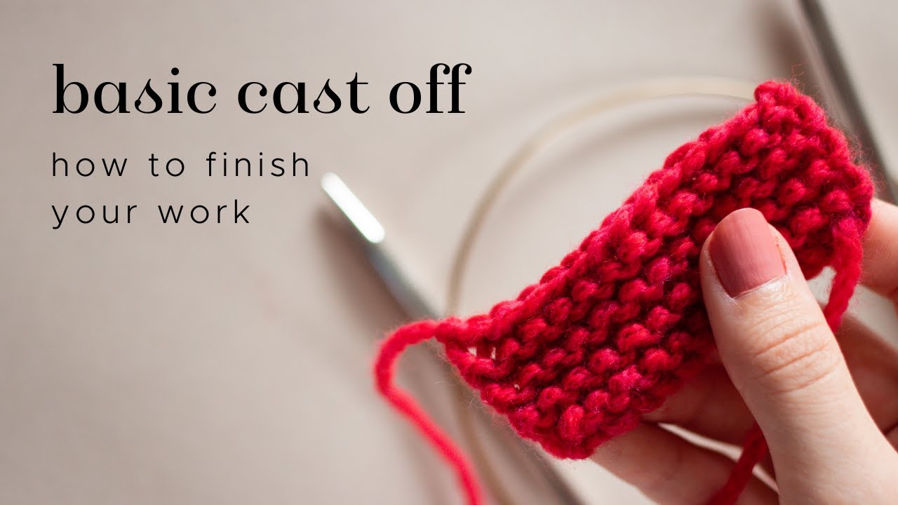 Knitting tutorial: basic knit cast off - YouTube