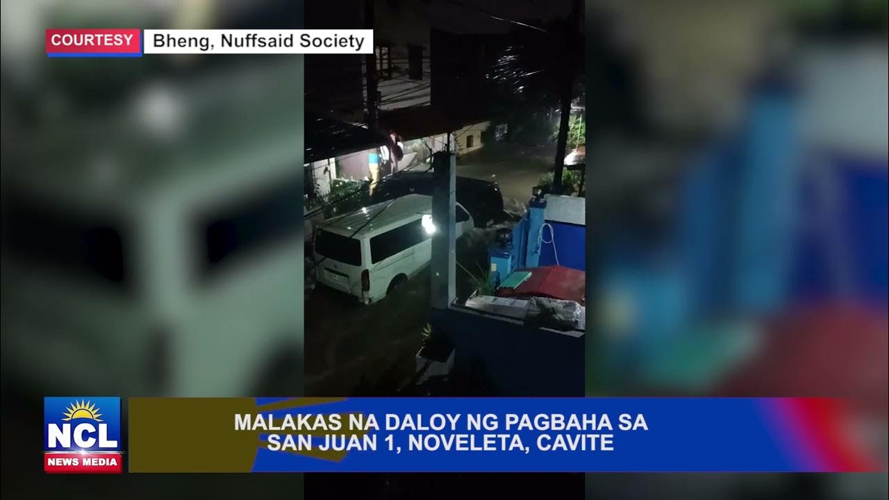 PANOORIN: Malakas na daloy ng pagbaha sa San Juan 1, Noveleta, Cavite dulot ng Bagyong Paeng ...