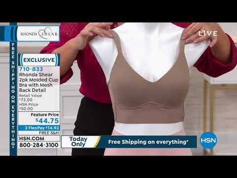 Rhonda Shear 2pack Molded Cup Bra with Mesh Back Detail