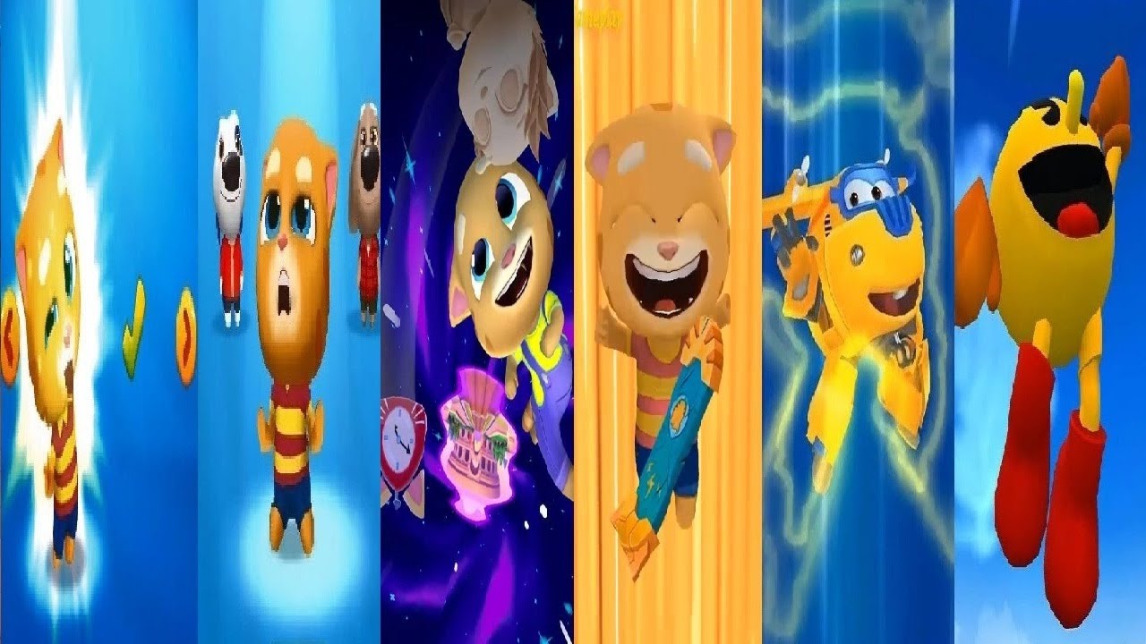 TALKING TOM GOLD RUN1 VS 2 VS Tom Hero Dash Super Wings Jett Run SONIC ...