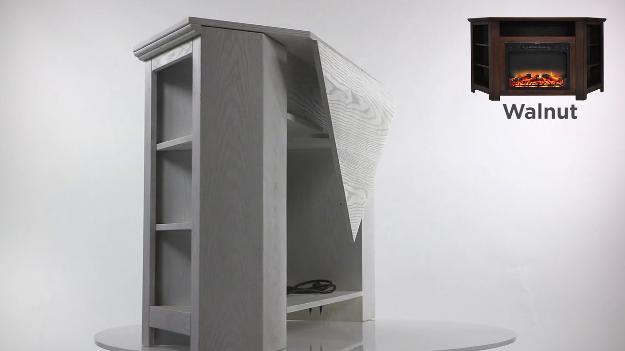 Hanover 56-In. Corner Mantel for Electric Fireplace Insert - YouTube