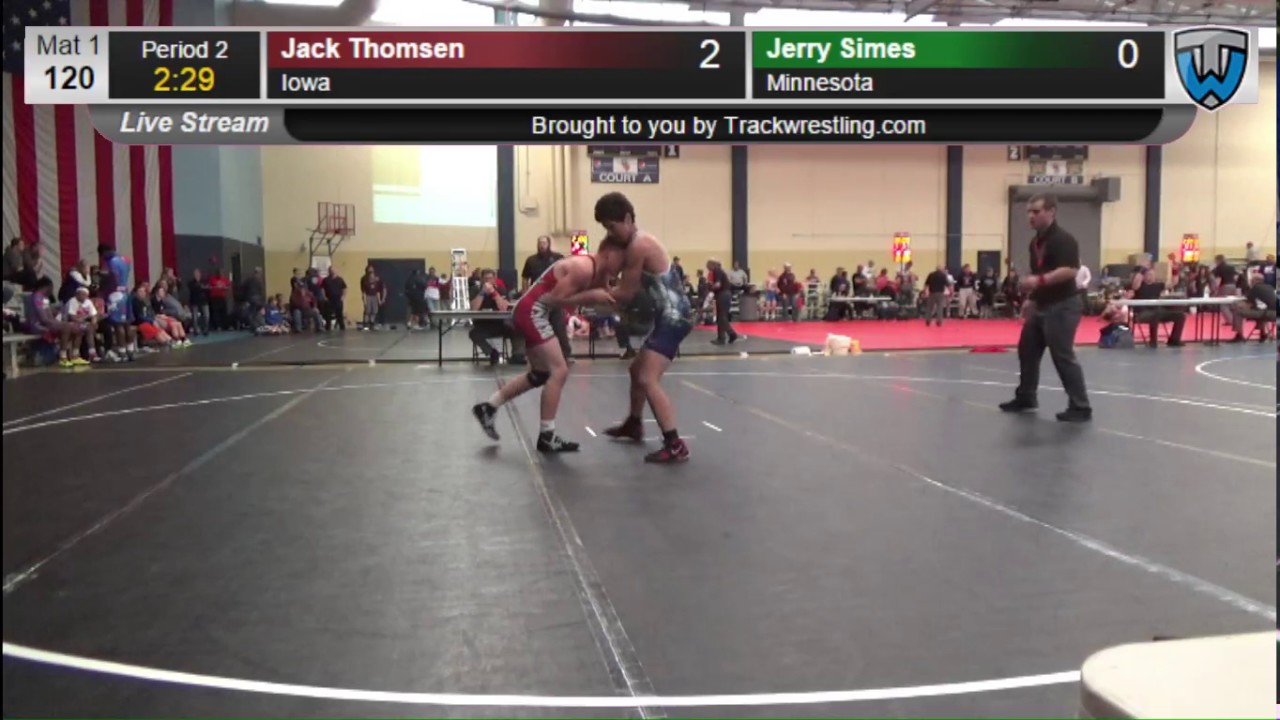 2076 Cadet Men 120 Jack Thomsen Iowa vs Jerry Simes Minnesota ...