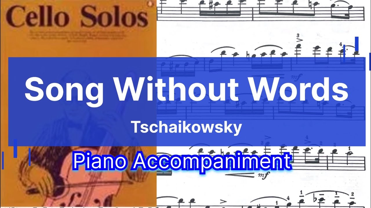 【for Cello Solos】Song Without Words Piano Accompaniment - YouTube