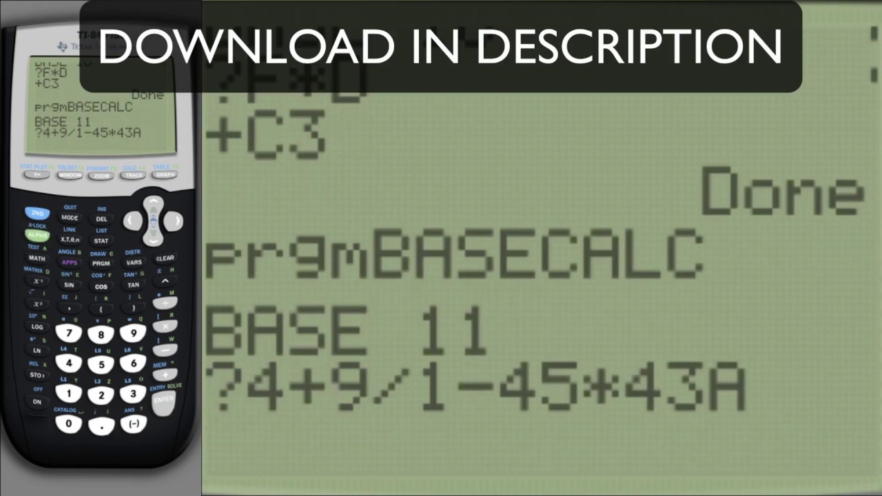 TI-84 - Base calculator - YouTube