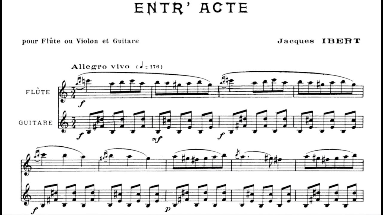 Entr'acte pour flûte et guitar (Jacques Ibert) flute : Kirio Matsuda ...