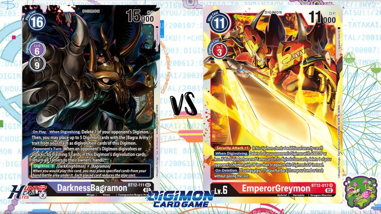 DIGIMON TCG: Local match Bagra Army (Purple) vs EmperorGreymon (Red ...