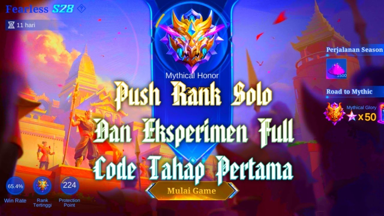 Full Gameplay Push Rank Solo All Tes Code All MLBB S28 || Part 127 ...