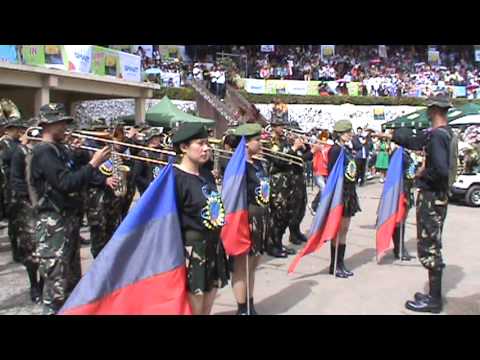 Philippines National Anthem by PMA Band during the 2013 Panagbenga ...