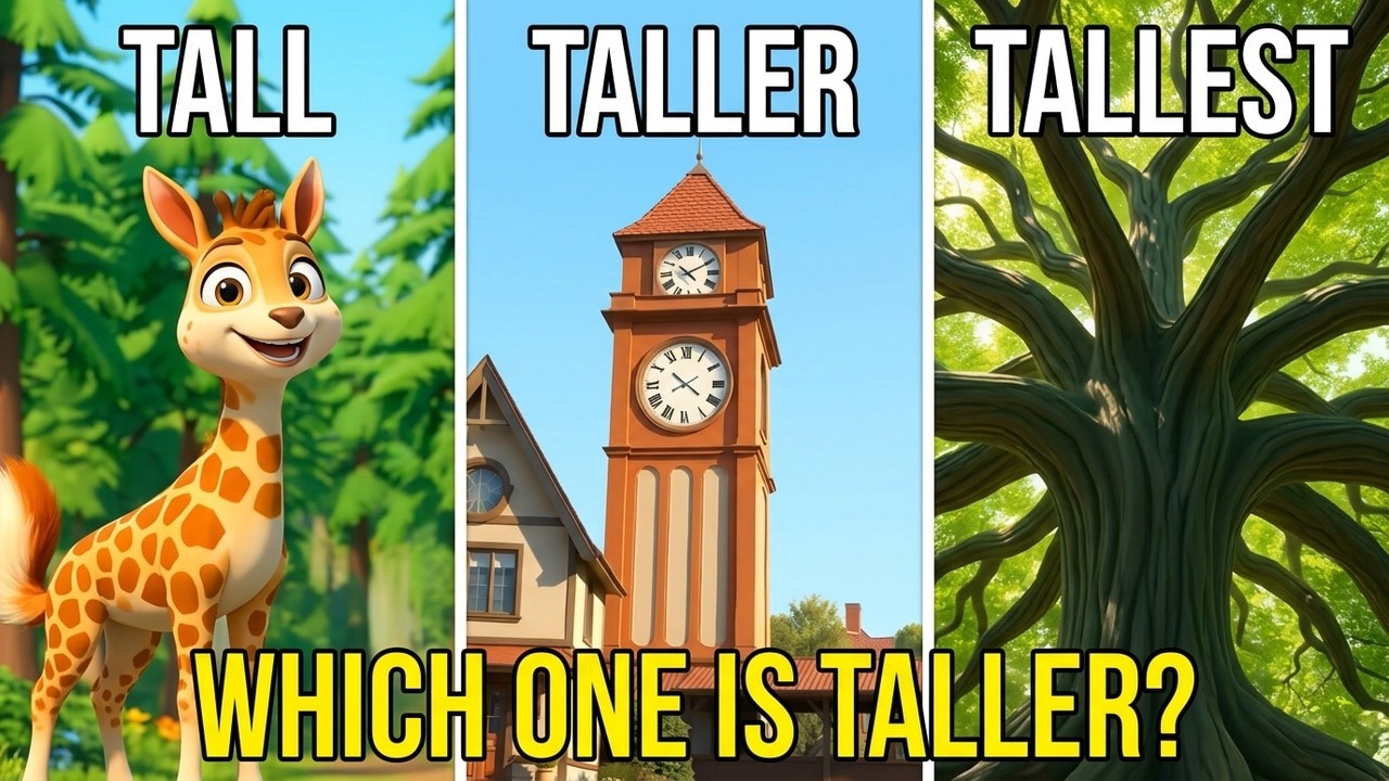 Animals and Objects: Tall, Taller, Tallest for Preschool Kids | Fun ...